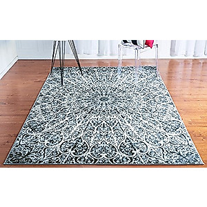 Unique Loom Sofia Collection Area Rug - Grace (5' 1" x 8', Dark Gray/ Gray)