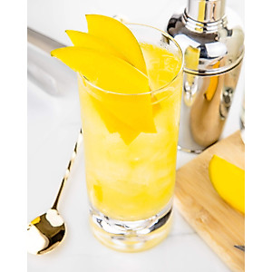 LEMONSODA Crystal Bubble Base Collins Glass Highball Tumbler - Set of 4-12OZ - Heavy Weighted Bottom - Unique Design Great for Water, Juice, Beer, Cocktails, and More