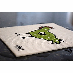 Wet-It! Swedish Dish Cloth - (Green Chicken)
