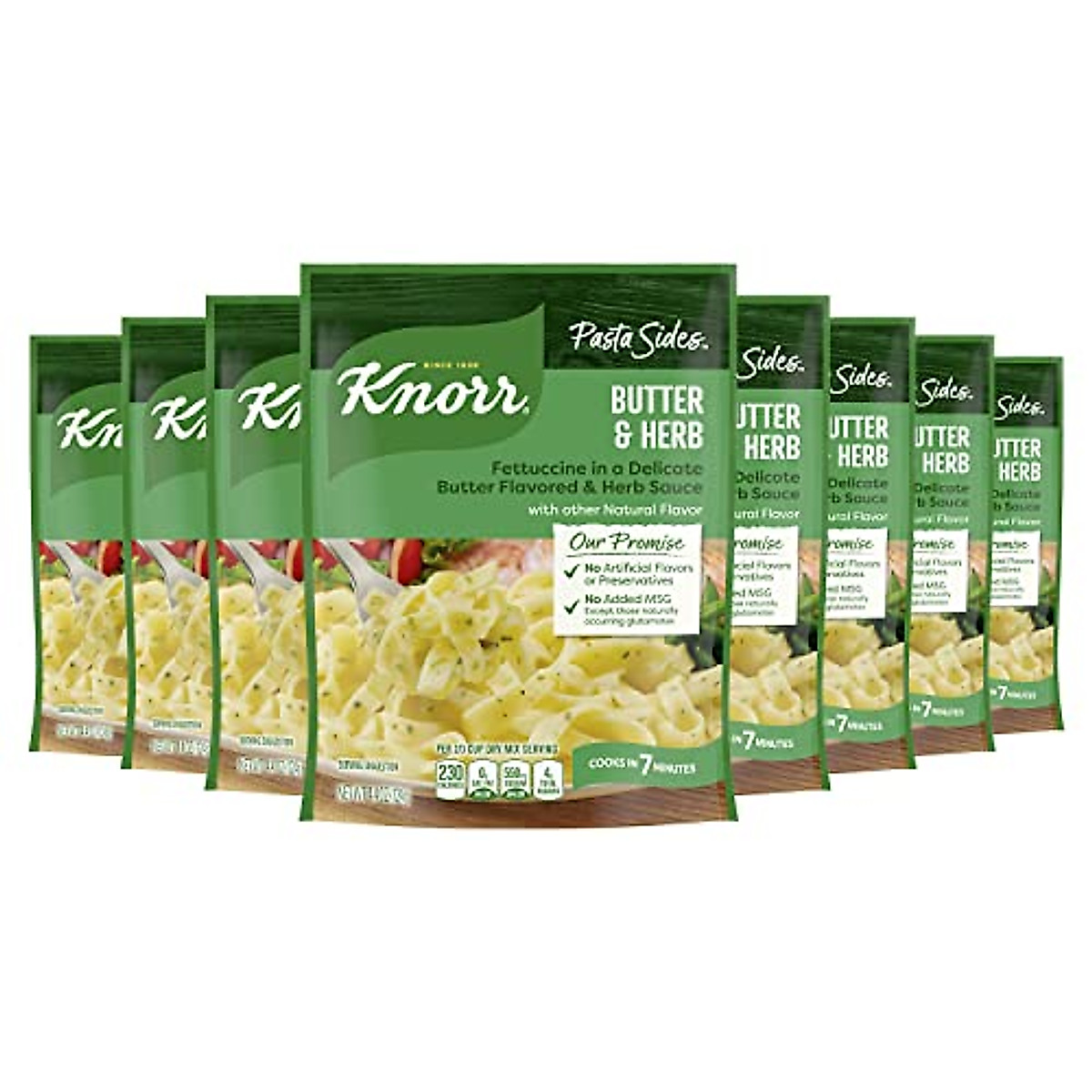 Knorr Pasta Sides For Delicious Quick Pasta Side Dishes Butter & Herb No Artificial Flavors, No Preservatives, No Added Msg 4.4 oz (Pack of 8)