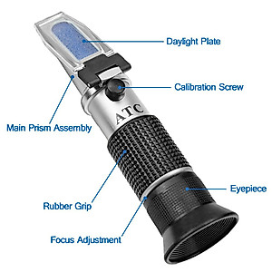 Agriculture Solutions Antifreeze Refractometer Displaying in Fahrenheit for Checking Freezing Point of Automobile Antifreeze Systems and Battery Fluid Condition. Battery Acid, Glycol, Coolant, Antifreeze Tester