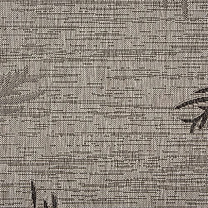 Lr Home Ox Bay Celeste Coastal Palm Leaf Indoor/Outdoor Area Rug, Beige/Black, 1'10" x 3'