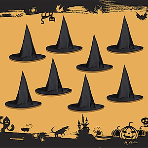 8 PCS Halloween Witch Hats Witch Costume Accessory for Halloween Cosplay Party, Black