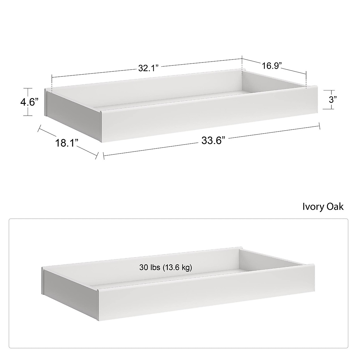 Little Seeds Monarch Hill Poppy Changing Table Topper, Ivory Oak