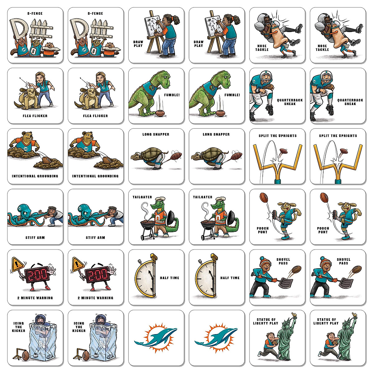 YouTheFan Memory Match YouTheFan NFL Memory Match Game, Team Colors, Medium US