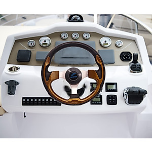 Replacement Boat Steering Wheel 12-1/2 Inch Pontoon Boat Accessories Marine Aluminum 3 Spoke for Yacht Speedboat Cruiser