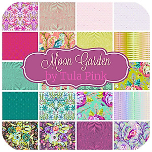Moon Garden Fat Eighth Bundle (17 Pieces) by Tula Pink for Free Spirit 9 x 21 inches (22.86 cm x 53.34 cm) Fabric cuts DIY Quilt Fabric