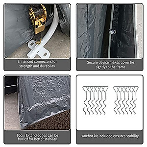 Outsunny 8' x 7' Garden Storage Tent, Heavy Duty Bike Shed, Patio Storage Shelter w/Metal Frame and Double Zipper Doors, Dark Grey