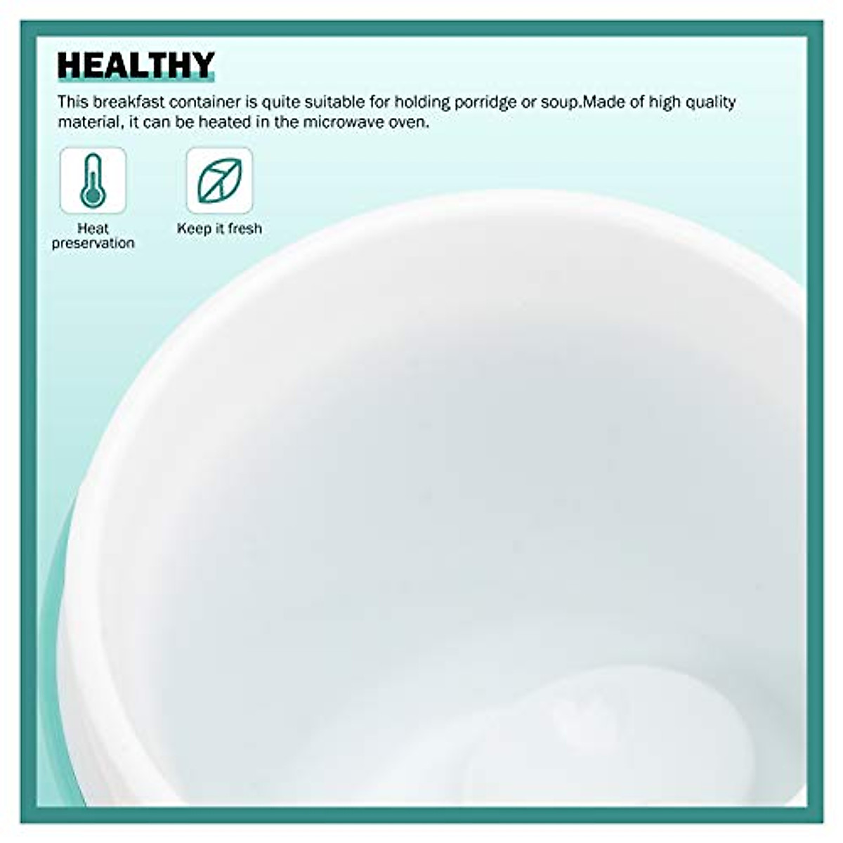 Cabilock Sealed Soup Cup with Spoon Portable Leakproof Food Jar Lunch Container Vacuum Soup Flask for Kid Adult School Office Outdoor Travel (Green)