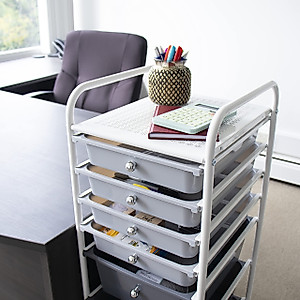 Humble Crew Essentials 8 Drawer Rolling Storage Cart with Wheels, Grey