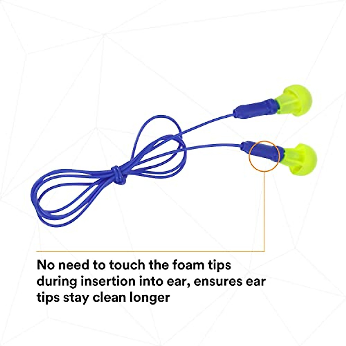 3M E-A-R Push-Ins Earplugs 318-1001, Corded, Poly Bag 100-Pair