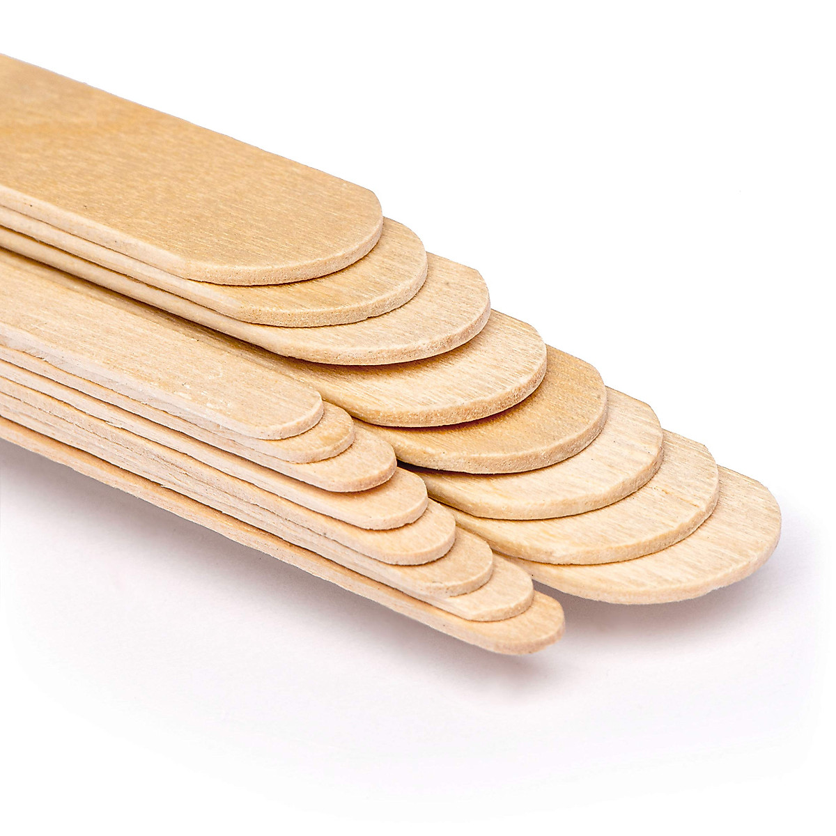 waxup Wax Sticks Wooden Applicators, 200 Assorted Waxing Spatulas for Body, Face, Ear, and Nose Hair Removal, to Use with Hard and Soft Wax, 100 Medium and 100 Large.