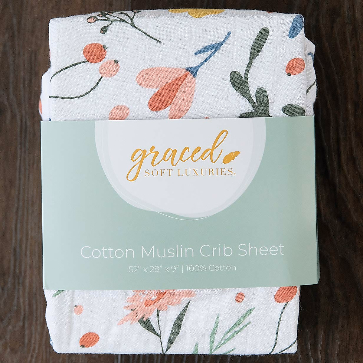 Graced Soft Luxuries 100% Cotton Fitted Crib Sheet for Standard Crib and Toddler Mattresses, for Baby Boys and Girls (Floral Burst)