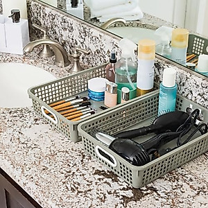 Really Good Stuff Plastic Desktop Paper Storage Baskets for Classroom or Home Use – Mesh Bins, 14.25” x 10” – (Set of 4), School Organization Supplies