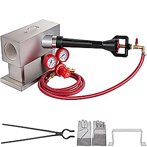 VEVOR Propane Knife Forge, Blacksmithing Forge with Single Burner, Portable Mullite Propane Forge with Single Door, Large Capacity Farrier Forge, Square Propane Burner Forge for Knife and Tool Making