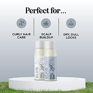 Silk18 Sulfate Free Shampoo and Conditioner Set - Hydrating Moisturizer with Shea Butter, Jojoba and Argan Oil for Frizzy, Damaged Curly Hair and Dry Scalp