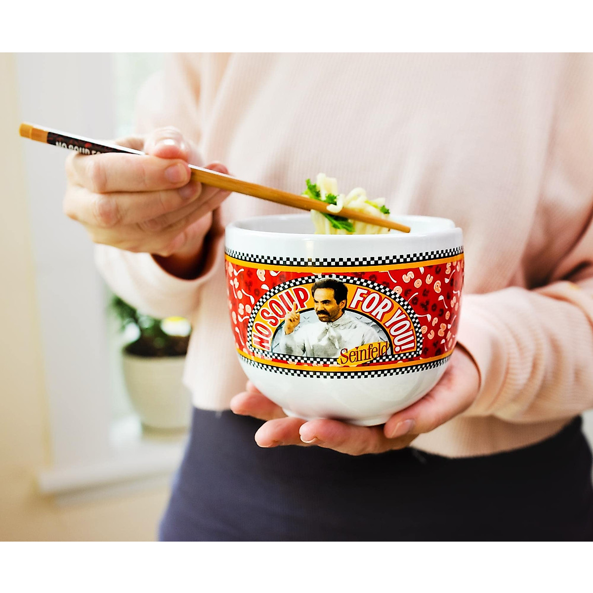Toynk Seinfeld No Soup For You 20-Ounce Ramen Bowl and Chopstick Set