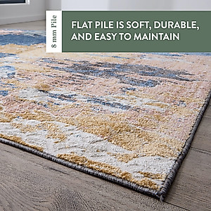 Edenbrook Area Rugs for Living Room - Blue Area Rug - Thick Pile Perfect for High Traffic Areas, 5x8 Rug