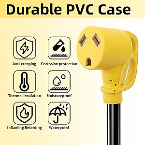 Flameweld Generator Adapter Cord, L14-30P Locking Male Plug to TT-30R Female with Handle, 4 Prong 30 Amp to 30 Amp Up to 7500W SJTW 10/3 Generator Cord, UL