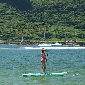 THURSO SURF Inflatable Stand Up Paddle Board All-Around SUP Waterwalker 126 10'6×31''×6'' Deluxe Package | Carbon Shaft Paddle | Roller Backpack | Dual Chamber Pump | Coiled Leash (Turquoise)