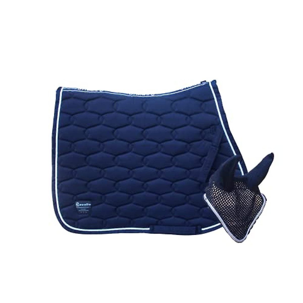 Tack Shack of Ocala Cavallo Halima Eventing/All Purpose Saddle Pad with Matching Hanne Fly Bonnet, Saddle Pads for Horses, Saddle Pad, Saddle Towel, Fly Bonnet, Fly Bonnet for Horses, Pet Supplies