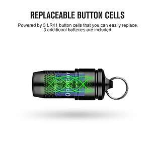 OLIGHT IMINI 10 Lumens Tiny Keychain Flashlight, Portable Quick-Release Small Flashlights with Magnetic Base, Powered by 3 LR41 Button Cells for EDC and Emergency (Black)