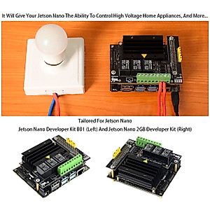 3-Channel Relay Expansion Board for Jetson Nano Developer Kit B01 and Jetson Nano 2GB Developer Kit, up to 2X Stackable Max Load ≤5A 250V AC or ≤5A 30V DC