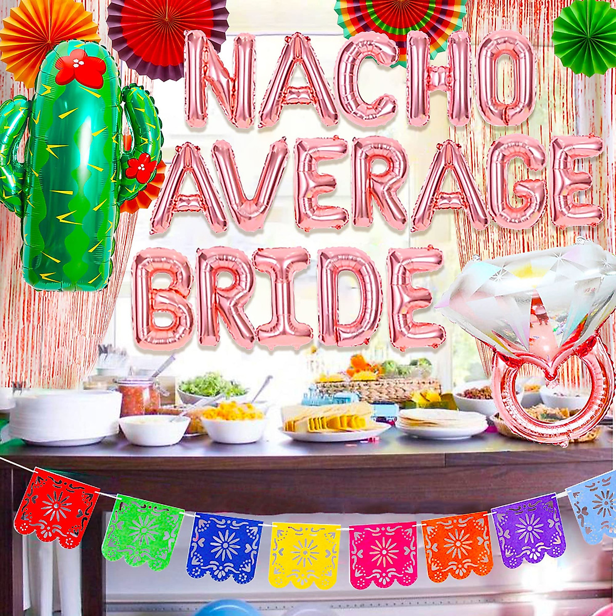 JeVenis Nacho Average Bride Balloons Nacho Average Bride Decoration Nacho Average Bride Party Supplies Mexican Engagement Bridal Shower Party Decoration