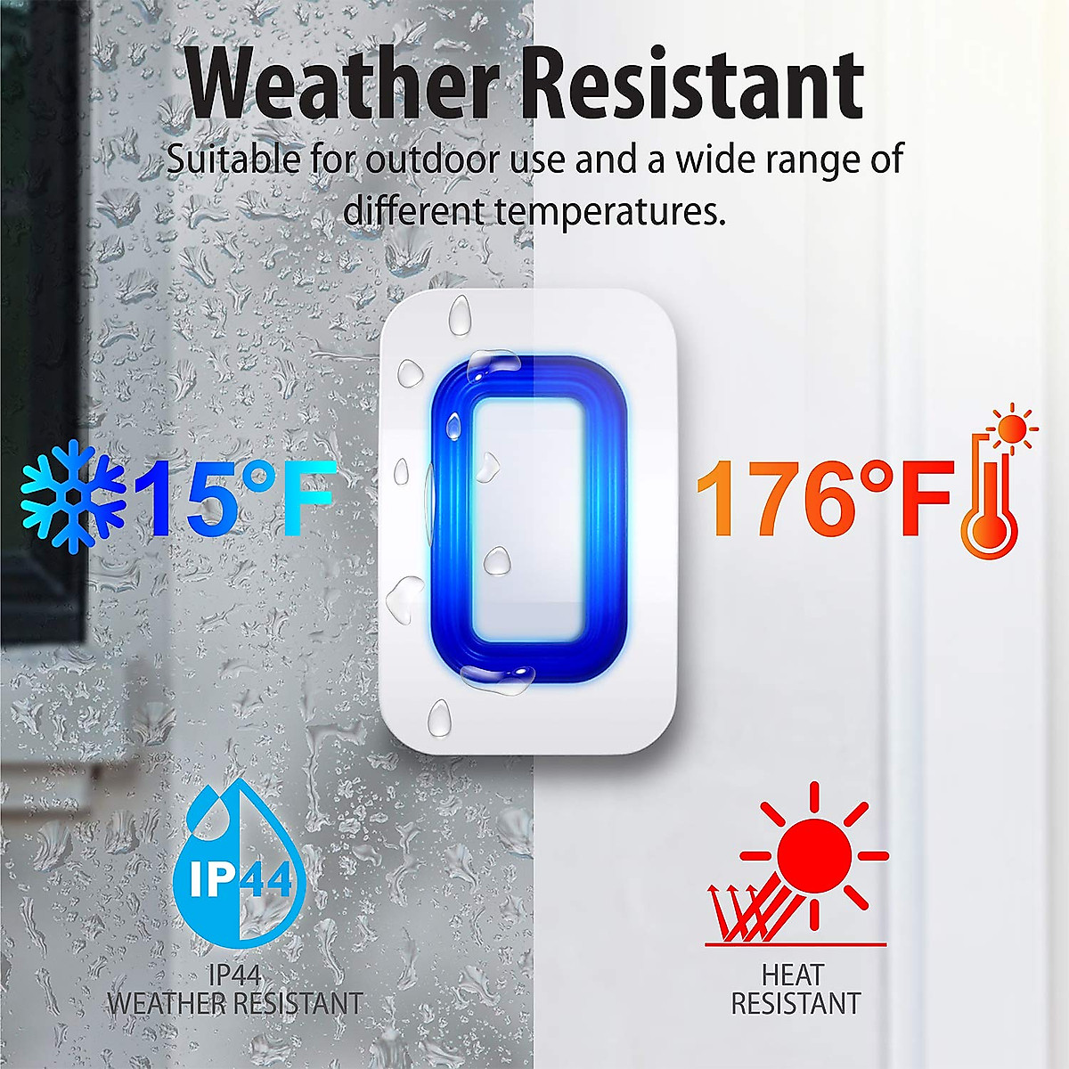 Fosmon WaveLink Door Chime Driveway Alarm Guard Wireless Motion Sensor (500 Feet, 58 Tunes, 5 Volume Levels, LED Indicators) Motion Detector Home/Business/Store Entrance Alert (1 Receiver + 1 Sensor)