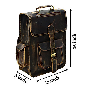 Satchel And Fable Leather Laptop Backpack Rucksack Vintage Handmade College Bag