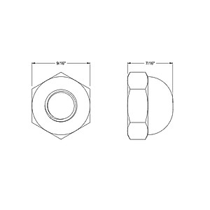 (100) 5/16"-24 Solid Brass Nickel Plated Cap Acorn Nuts Bright Chrome Color Fine