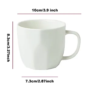 HOMEYES White Coffee Mug, Paint Novelty Ceramic Cup, 360ml