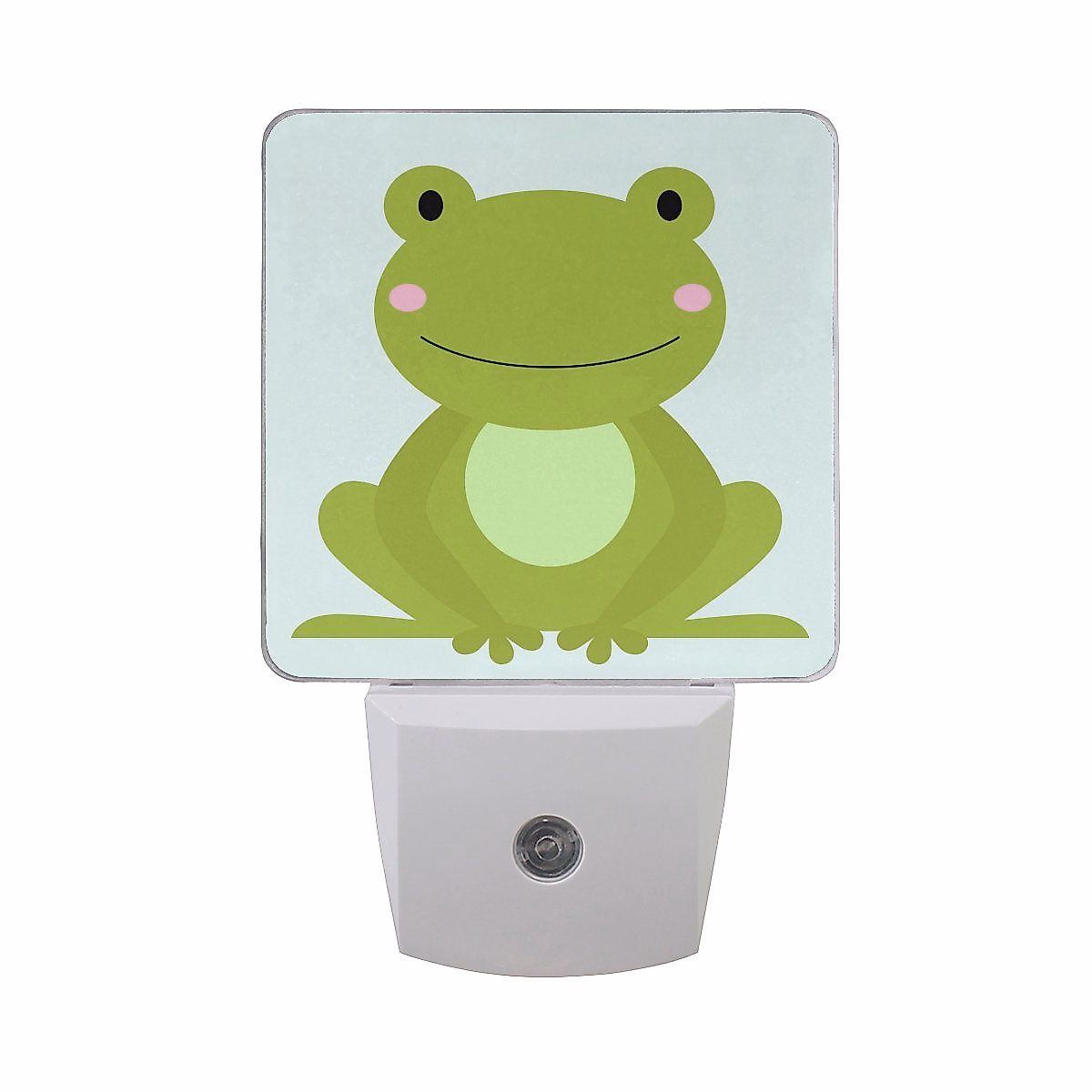 Naanle Set of 2 Cute Green Frog Cartoon Animal Auto Sensor LED Dusk to Dawn Night Light Plug in Indoor for Adults
