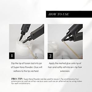 28g Hair Extension Keratin Glue Powder for Hot Fusion, K Tip, U-Tip, I-Tip, Keratip, Shrinkies Extensions Tool for Re-Tipping Hair Extensions for Reuse and Reinstallation