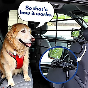 The ZooKeeper Vehicle Pet Barrier: Adjustable Universal for Cars, Trucks, SUVs – Moves with Your Vehicle Seats. Tilt. Slide. Recline. Easy Install Dog Car Gate - Strong Metal Tubing Gate Divider