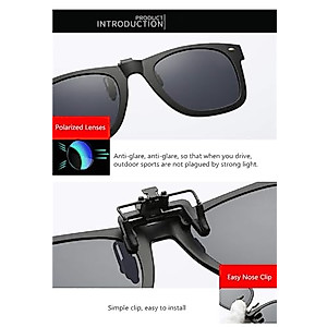 Unisex Clip-on Flip-up Polarized Sunglasses for Prescription Eyeglasses