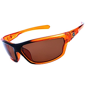 Nitrogen Men's Rectangular Sports Wrap 65mm Orange Polarized Sunglasses