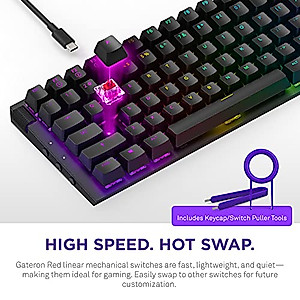 NZXT Function MiniTKL - Compact Tenkeyless Gaming Keyboard – Gateron Red Mechanical Switches: Linear, Fast, and Quiet – Hot-Swappable – RGB Backlit – Aluminum Top Plate – Sound Dampening Foam – Black