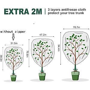 WOSCMI Plant Covers Freeze Protection 78.7" x 94.5"Large Frost Cloth for Plants Frost Blankets Tree Freeze Protection Winter Freezer Covers with Drawstring-2 Pack