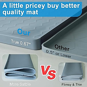 AECHY Under Sink Mats for Kitchen Waterproof, 28" x 22" Under Sink Tray, Under Kitchen Sink Mat with Unique Drain Hole, Waterproof & Flexible Under Sink Liner for Kitchen and Bathroom Brown