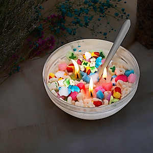 Cereal Candle,Vanilla Cereal Bowl Candle with Metal Spoon,3 Wicks Cereal Candles,Scented Soy Candle for Gifts