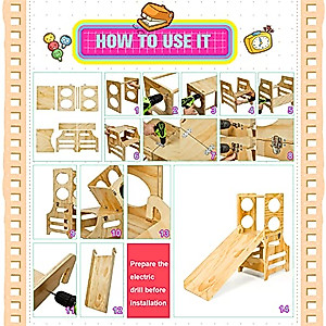 4 in 1 Learning Kitchen Tower Toddler Kitchen Stool with Safety Rail Helper Stool for Toddlers Foldable Learning Tower Toddler Step Stool with Slide and Chalkboard