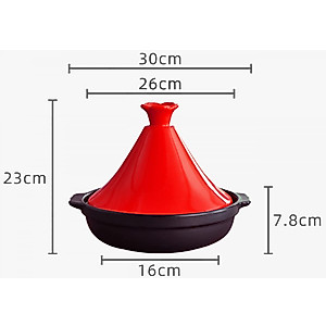ZJUAN Ceramic Pot, Cooking Pot for Cooking and Stew Casserole Slow Cooker with 2 Handle and Lid Different Cooking Styles for Home Kitchen