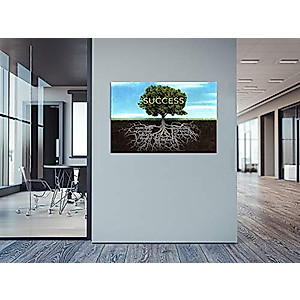 VIIVEI Success Tree Motivational Canvas Wall Art Inspiring Inspirational Entrepreneur Quotes Print Poster Painting Modern Success Quotes Wall Decoration for Home Office Classroom Framed Ready to Hang