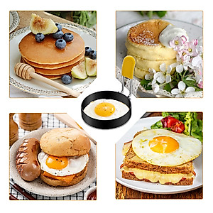Choxila Premium Stainless Steel Pancake Mold - 3in Diameter, Non-Stick Coating, Ideal Egg Rings for Frying Eggs, Pancakes, and Burgers - Perfect Breakfast Tool for Home Kitchen, Camping