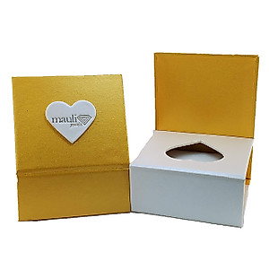 MauliJewels Diamond Rings | 0.5 Ct. Three Stone Real Engagement Ring for Women |4 Prong 14K Solid White Rose Yellow Two Tone Gold