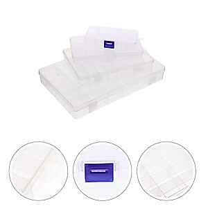 Sewroro Bead Organizer 4pcs Clear Plastic Organizer Box Container Craft Storage with Adjustable Dividers for Beads Organizer Art DIY Crafts Jewelry Fishing Tackles 10/15/24/36 Grids Storage Box