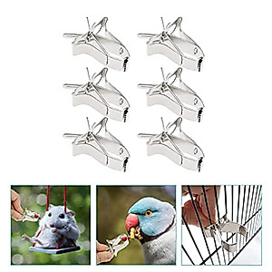 YARNOW Hamster Critters Toys 6pcs Bird Cage Food Holder Clips Stainless Steel Vegetable Fruit Clip Bird Cage Accessories for Birds Parrot Budgie Parakeet Cockatiel Little