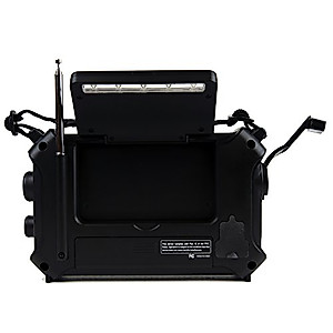 Kaito KA700 Bluetooth Emergency Hand Crank Dynamo & Solar Powered AM FM Weather NOAA Band Radio with Recorder and MP3 Player - Rugged Design for Hiking, Camping, Construction Sites, Etc. (Black)