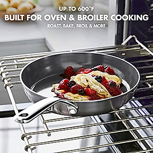 GreenPan GP5 Stainless Steel 5-Ply Healthy Ceramic Nonstick 10" and 12" 2 Piece Frying Pan Skillet Set, Scratch Resistant, Induction, Dishwasher & Oven Safe, PFAS-Free